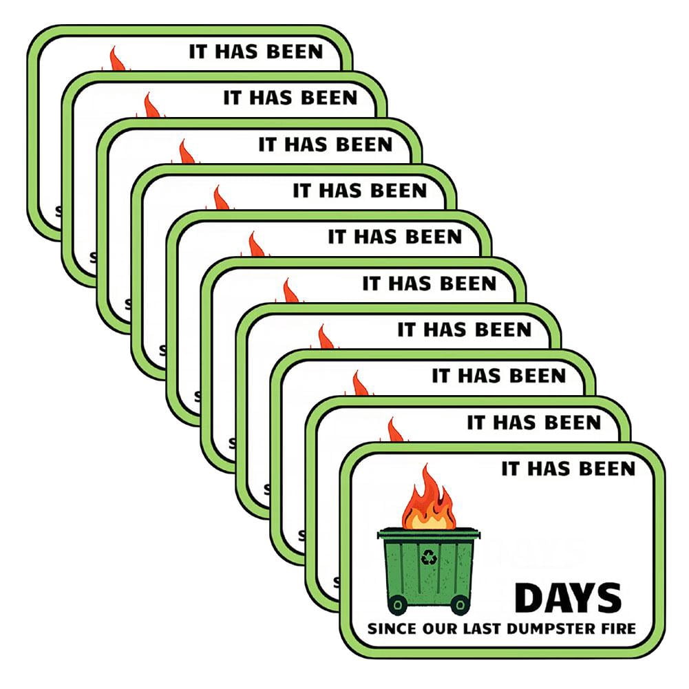 Fire Dumpster Day Count Sticker, Humor Fire Dumpster Sticker, Vinyl ...