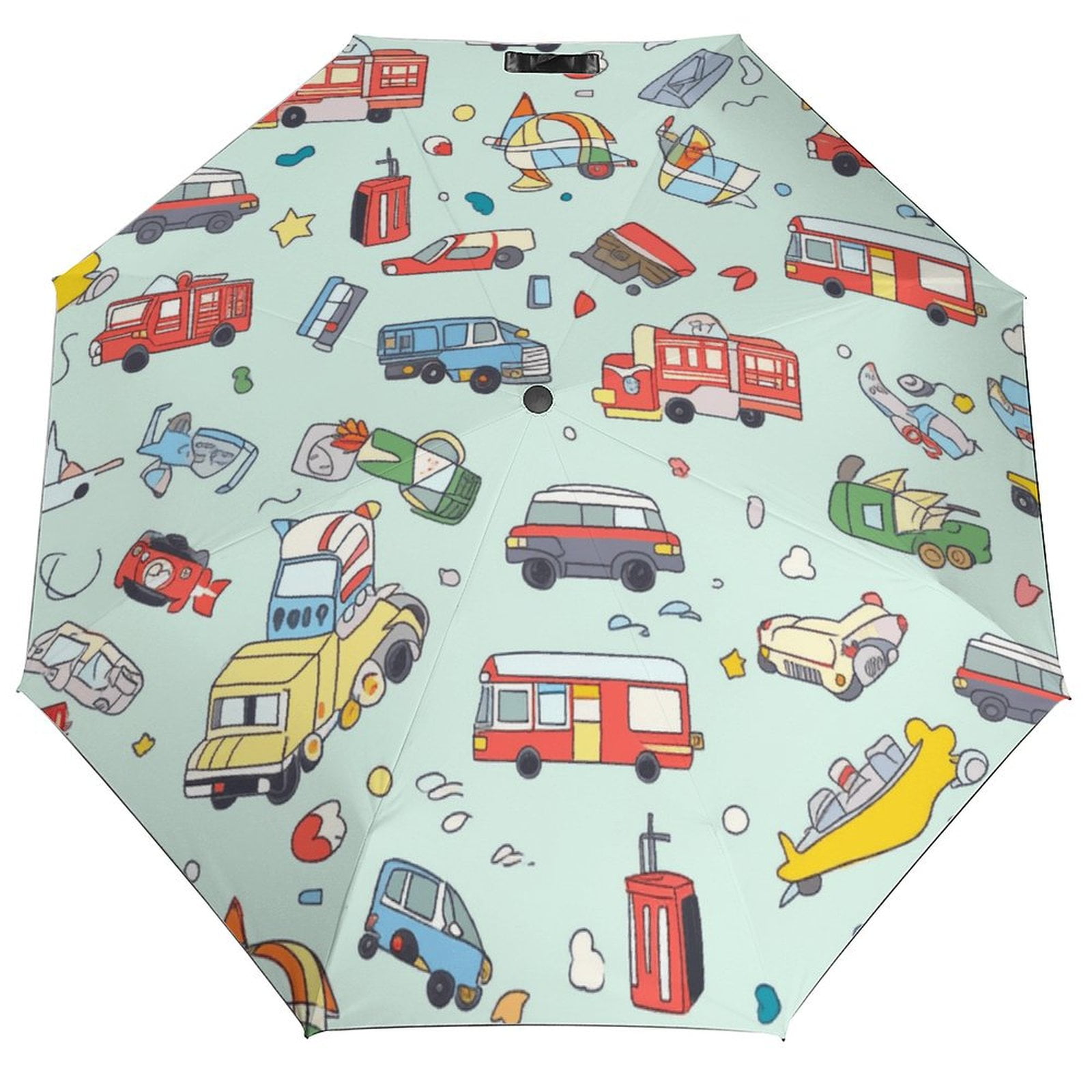 Fire Engine Car Truck Automatic Sunny Umbrella, Sun Protection Shade ...
