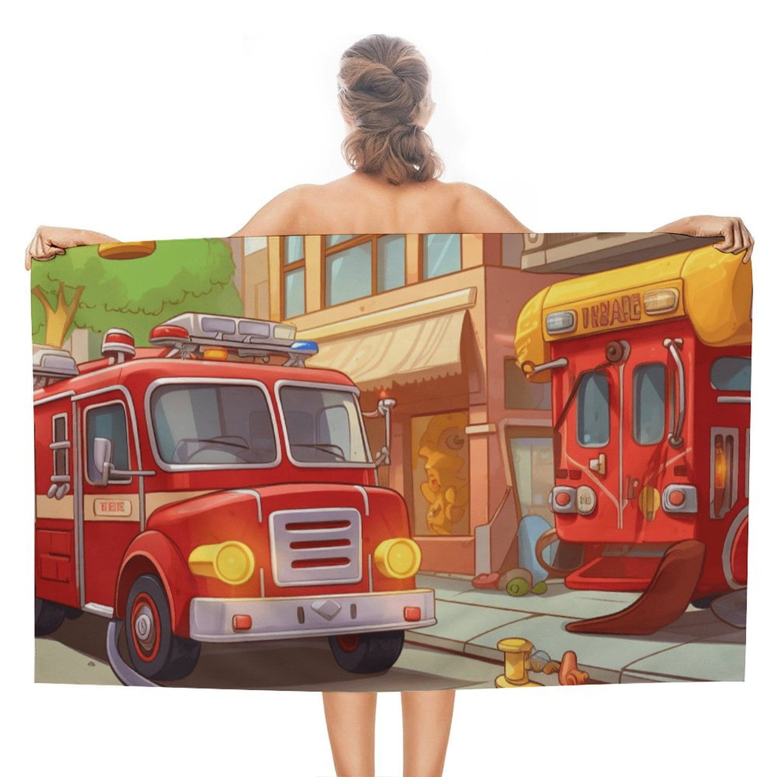 Fire Engine Car Truck Microfiber Lightweight Beach Towel Quick Dry ...