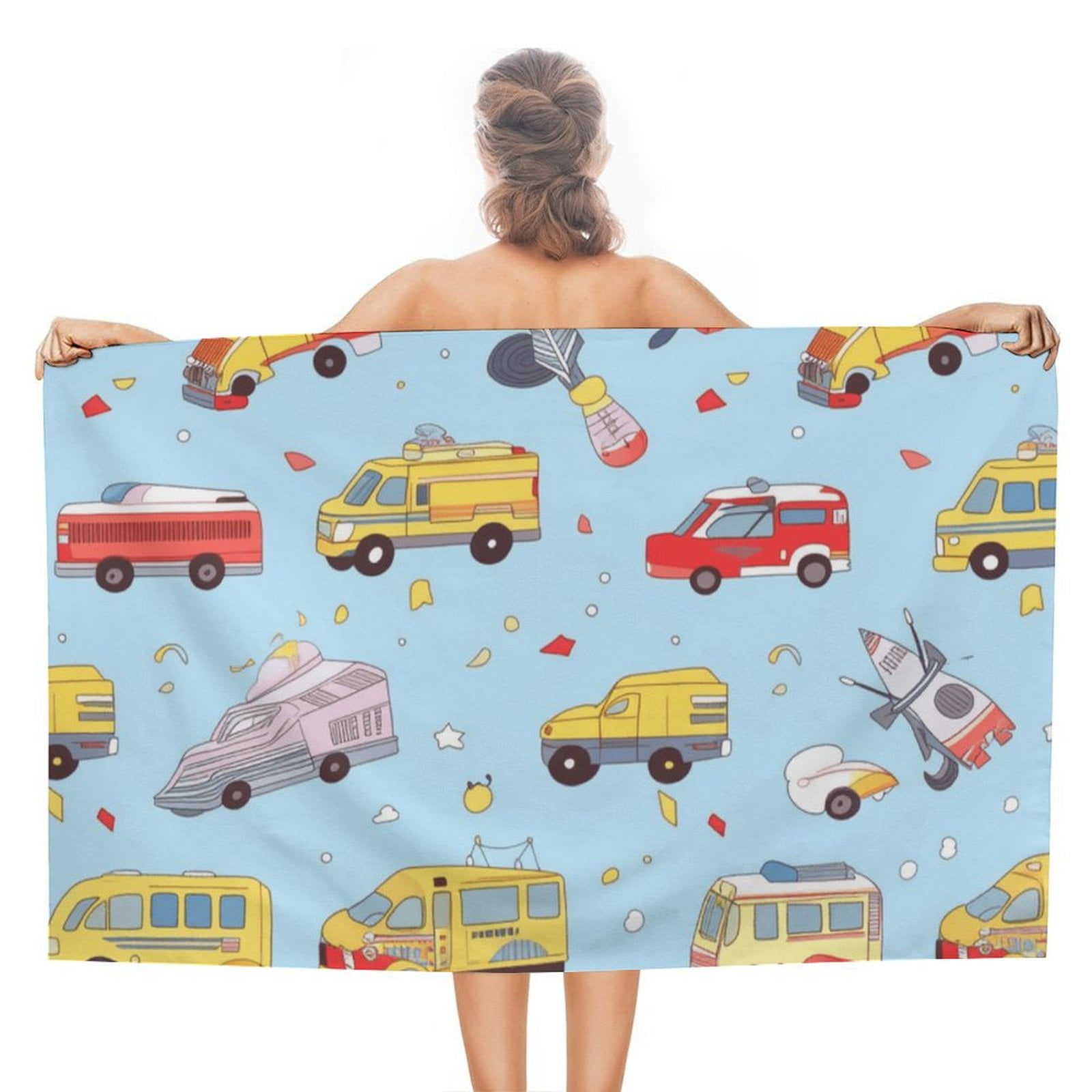 Fire Engine Car Truck Oversized Beach Towel XL Pool Camping Swim Towels ...