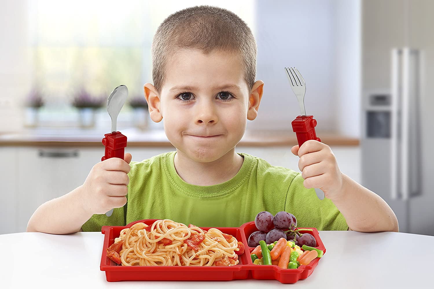 Fire Engine Kids' Dinnerware Set - , Divided Plate for Picky Eaters ...