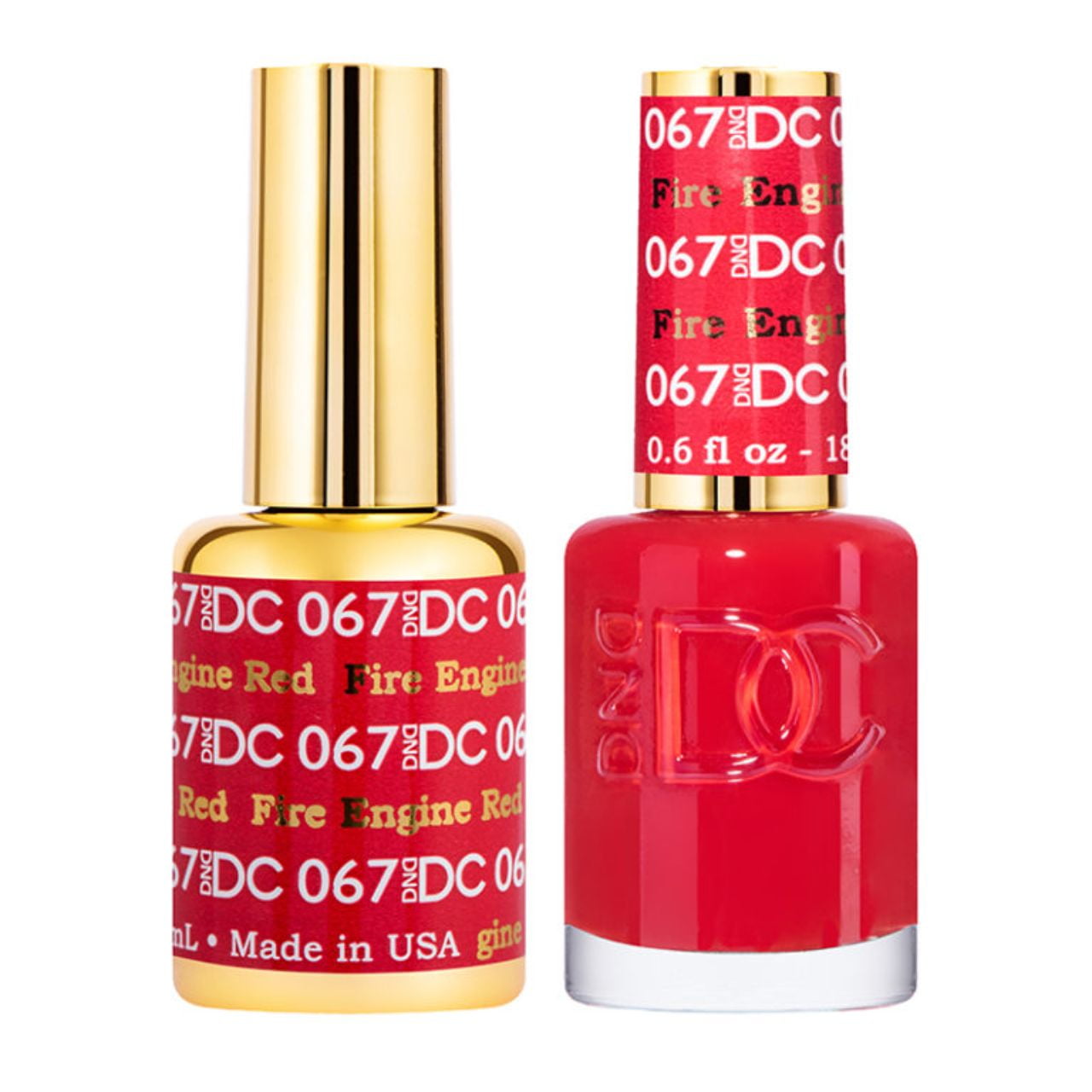 Fire Engine Red #067 & Matching Polish Set - DND Gel & Lacquer ...