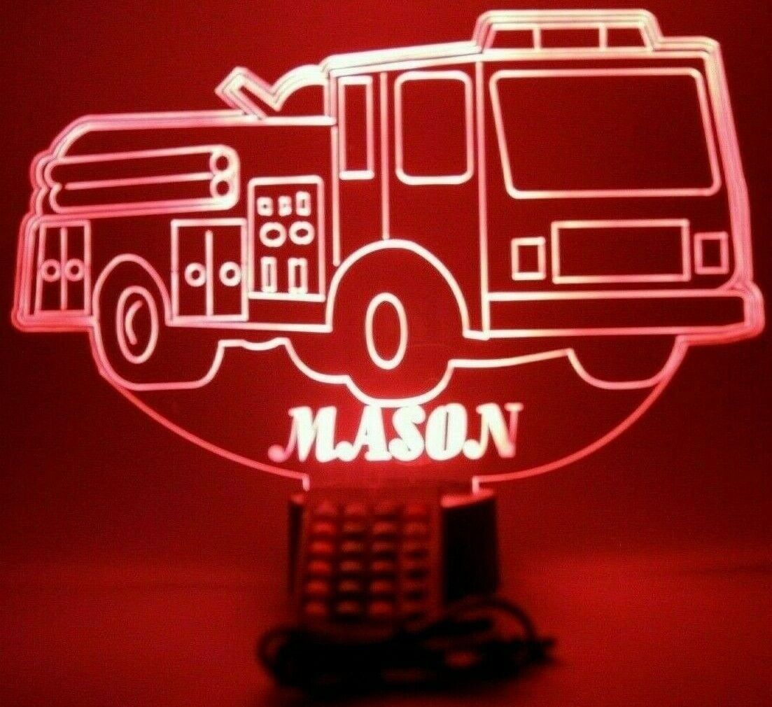 Fire Engine Truck Shape Design Engraved Handmade Personalized ...