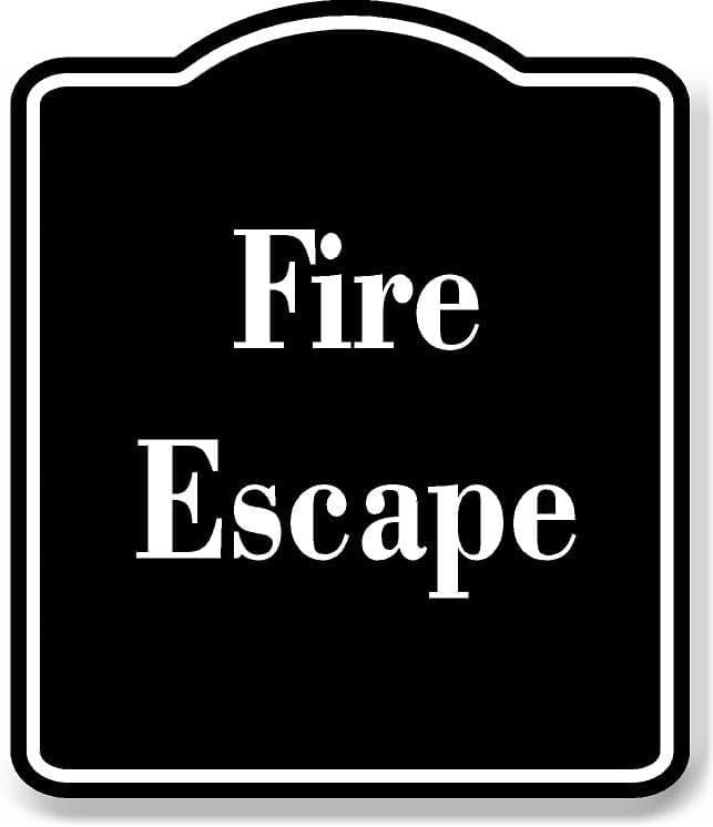 Fire Escape BLACK Aluminum Composite Sign 20''x24'' - Walmart.com