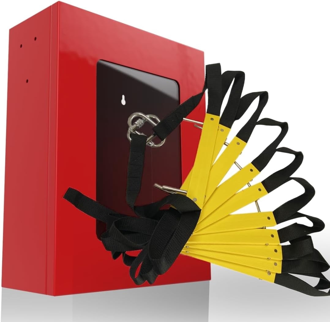 Fire Escape Ladder 2 Story 13ft with Cabinet - Wall Mounted Fire Escape ...