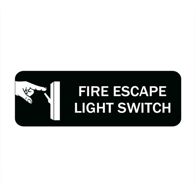 Fire Escape Light Switch Sign For House, Home, And Office - 10" X 3 ...