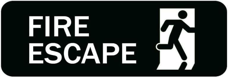 Fire Escape Sign For Door Acrylic Plastic Rounded Corners Long Lasting ...