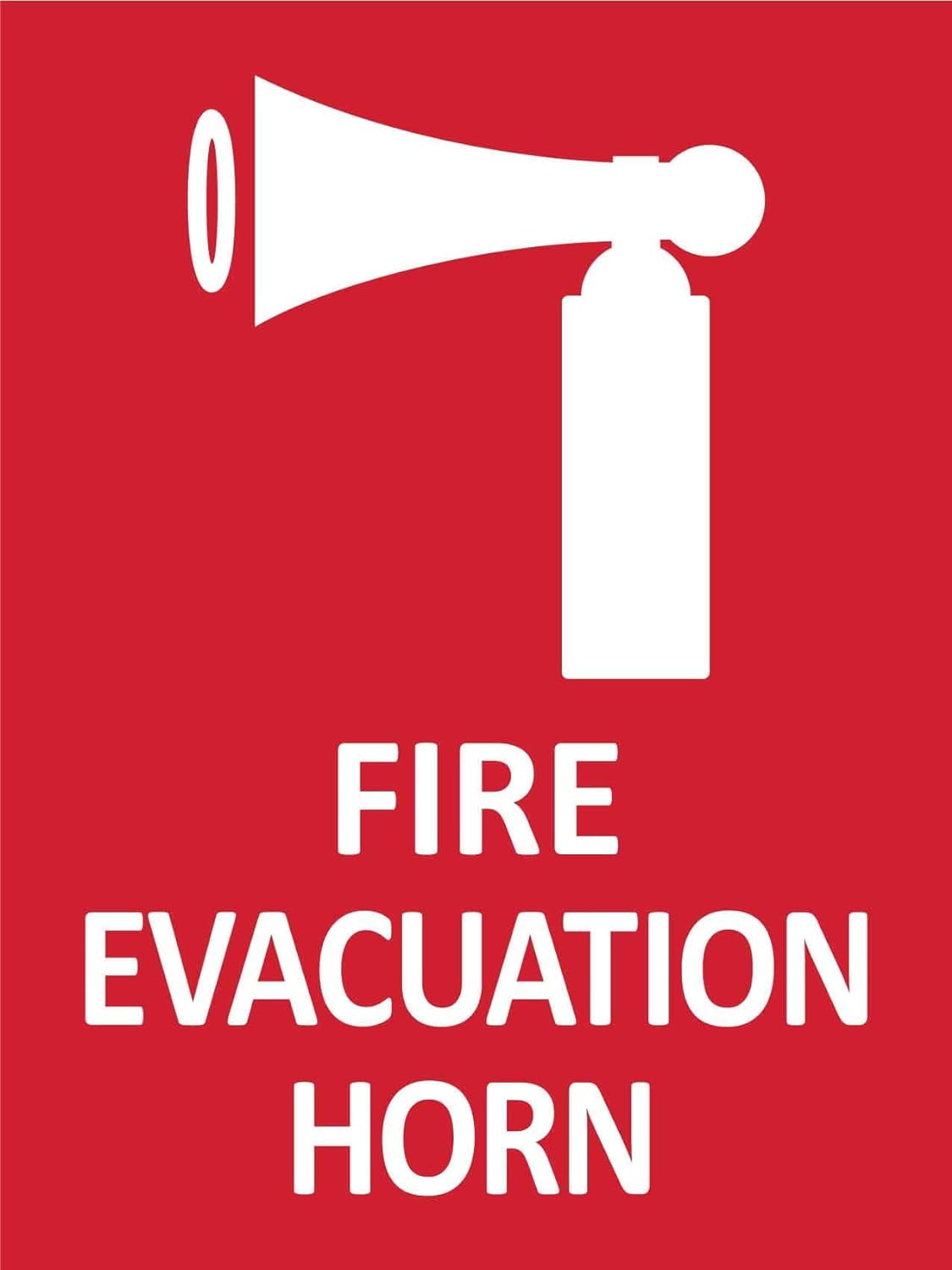 Fire Evacuation Horn Sign Metal Tin Sign 8x12 Inches Caution Danger ...