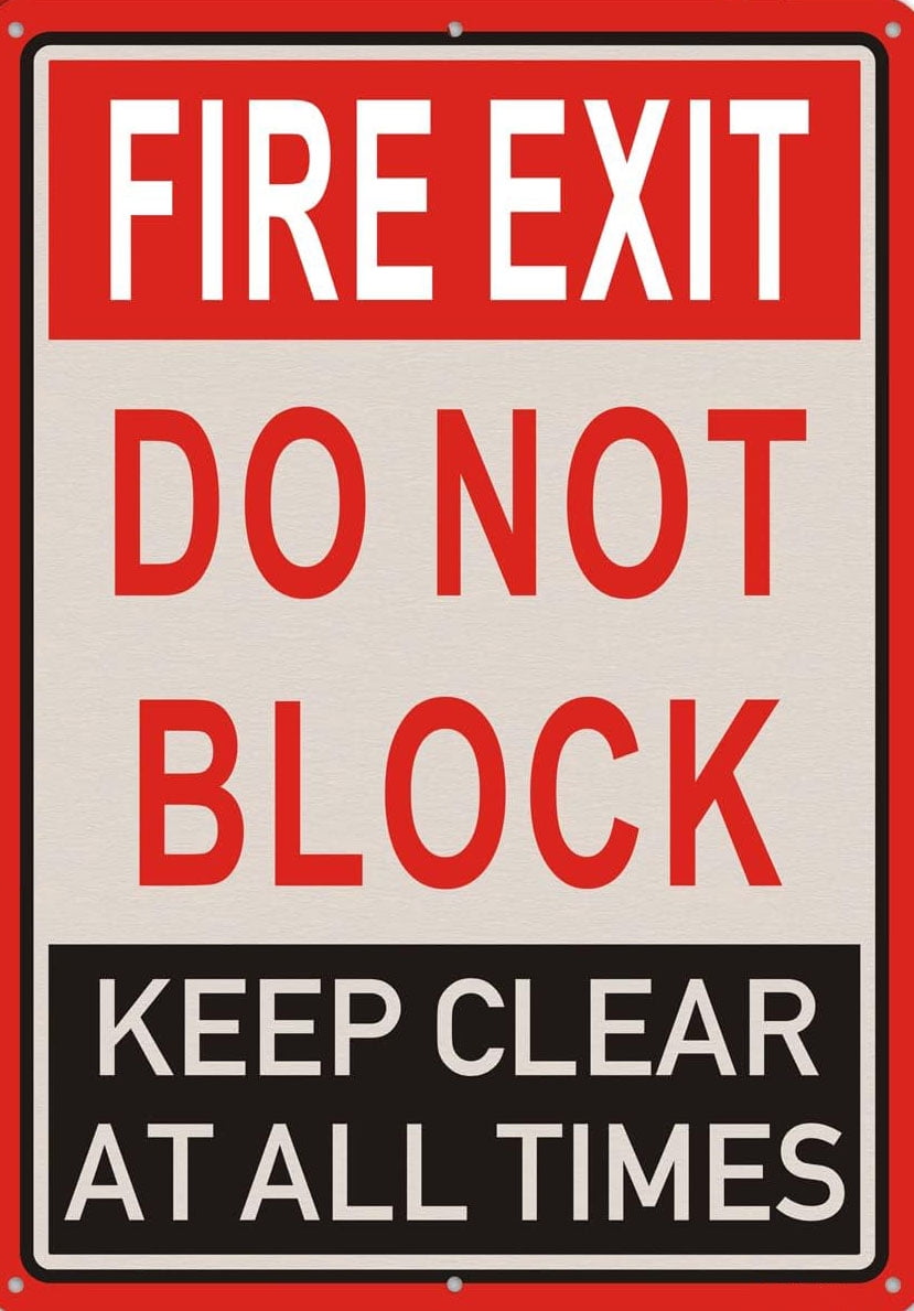 Fire Exit Do Not Block Door Keep Clear at All Times Signs Fire Exit ...