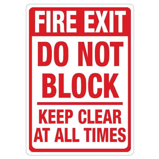 Fire Exit Do Not Block Keep Clear Wall Sign Warning Tin Sign Home ...