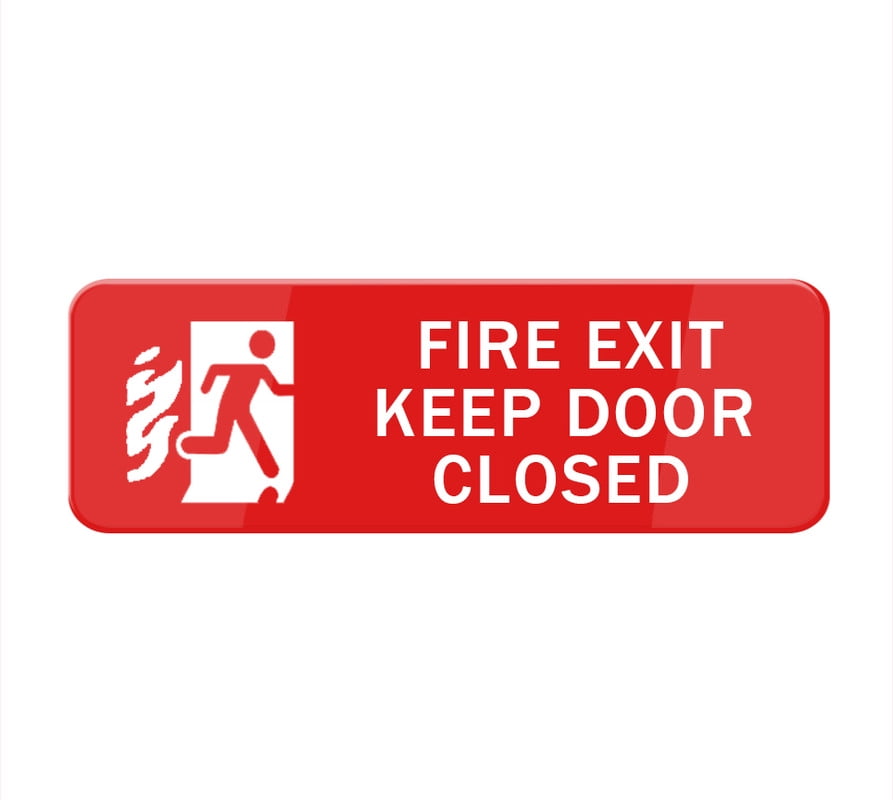 Fire Exit Keep Door Closed Sign, Self Adhesive Sign For Door Or Wall 10 ...