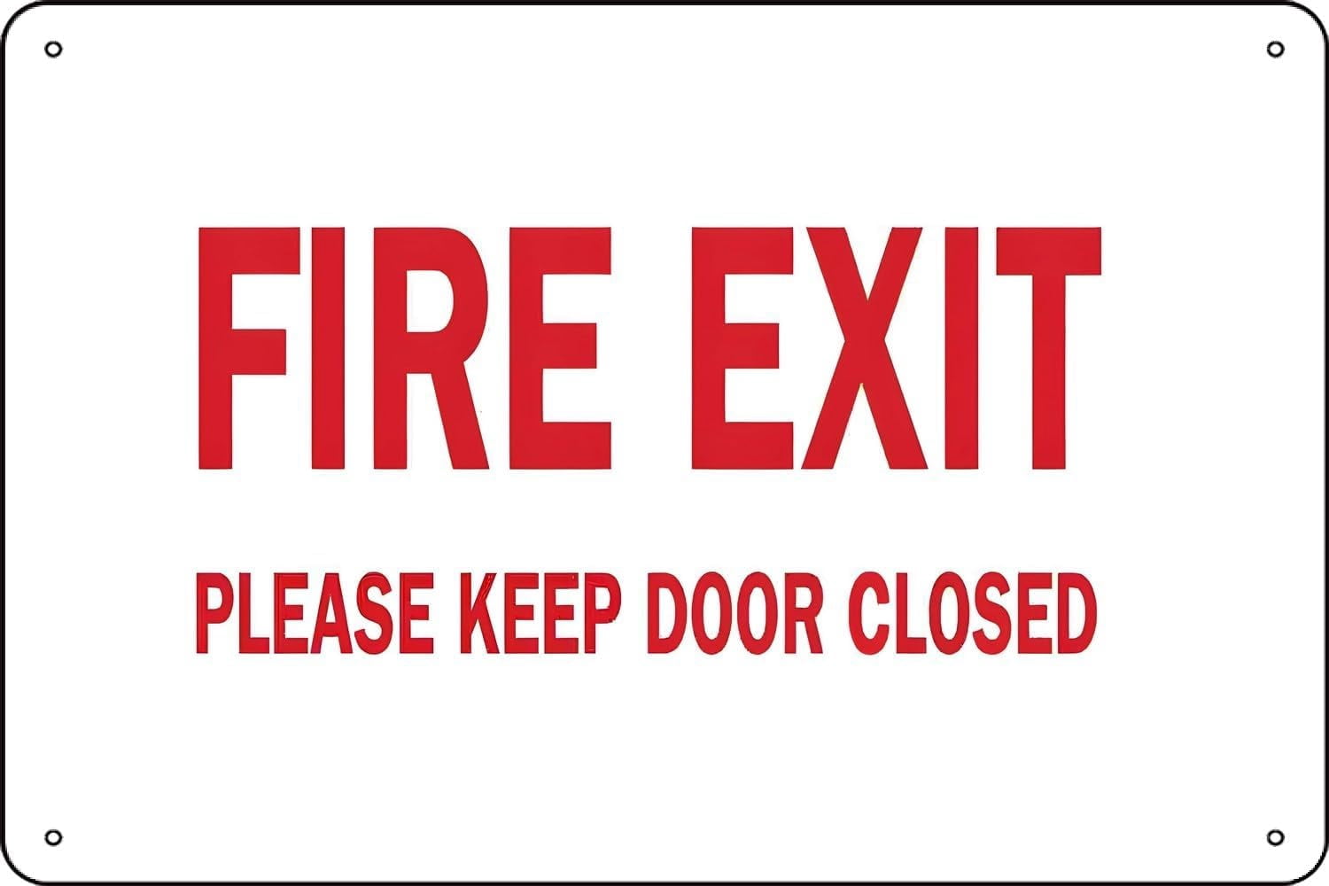 Fire Exit Please Keep Door Closed Metal Warning Sign 8"x12", Tin ...