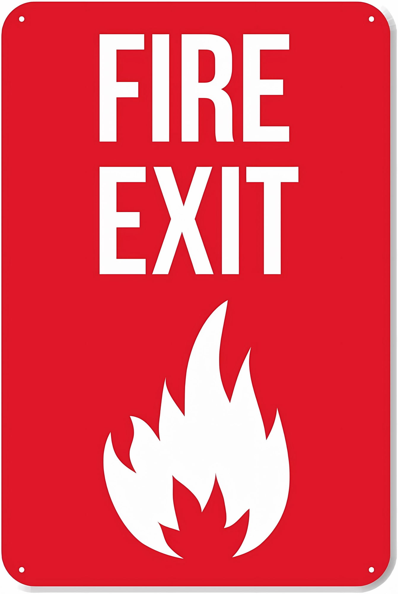Fire Exit Red Emergency Sign - 8"x12" Premium PVC Safety Sign, OSHA ...
