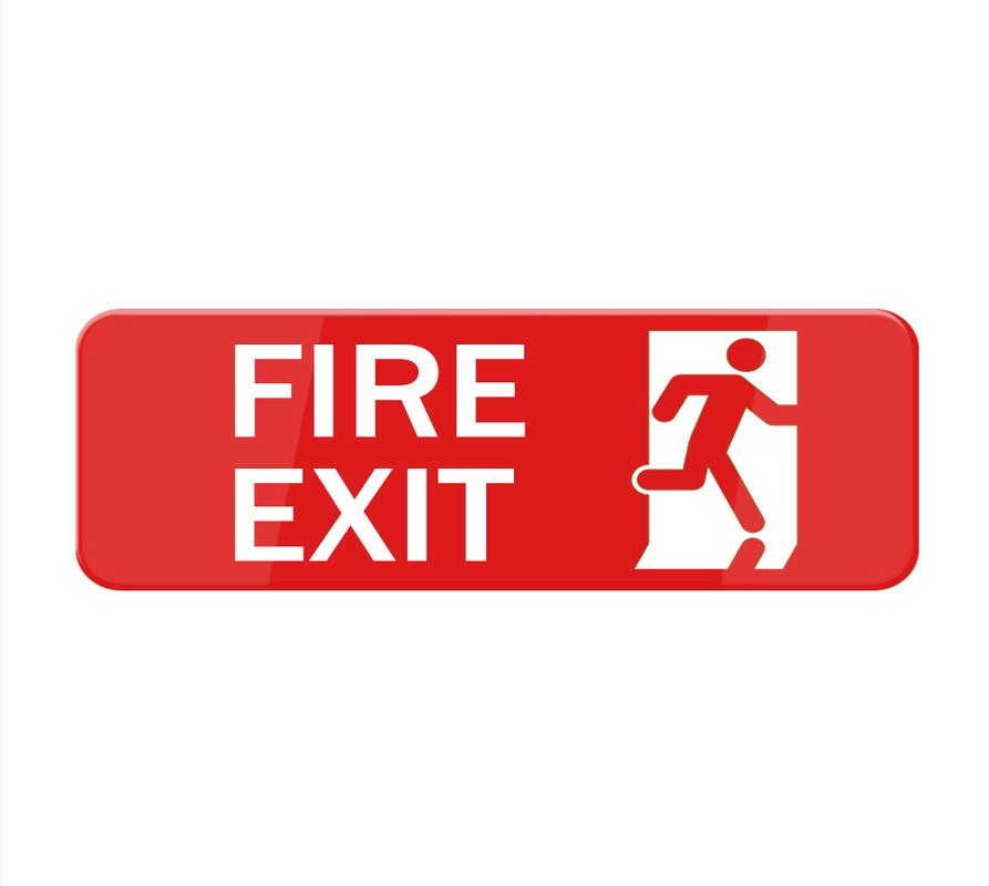 Fire Exit Sign Stickers, 10X3 Inch Acrylic Plaque With Strong Adhesives ...