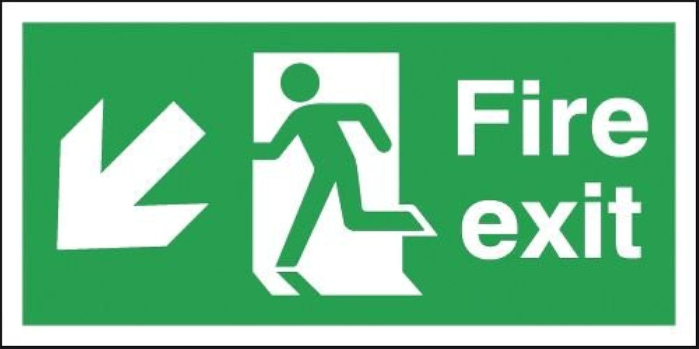 Fire Exit Signs - Diagonal Down And Left Arrow Safety Signs Fire Safety ...
