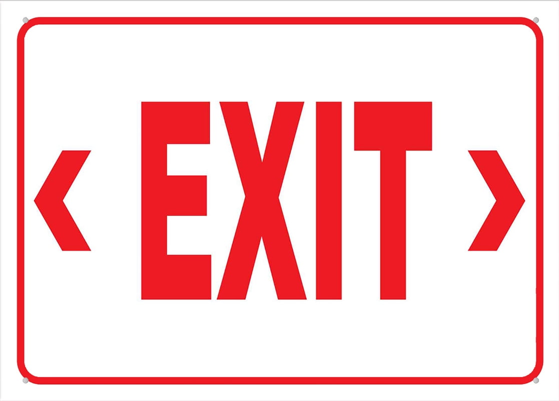 Fire Exit White With Icon Sign 12X8 Inches Metal Aluminum Signs ...