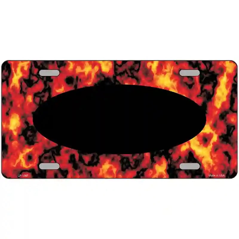 Fire Explosion With Black Center Oval Metal Novelty License Plate 24" x ...