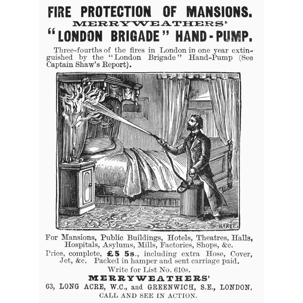 Fire Extinguisher 1896. Nenglish Newspaper Advertisement For ...