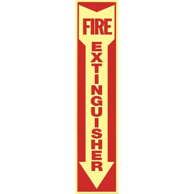 Fire Extinguisher Arrow Glow-in-the-Dark Vinyl Sign - Walmart.com
