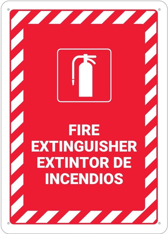 Fire Extinguisher Bilingual Spanish Sign Signs Outdoor, Uv Printed ...