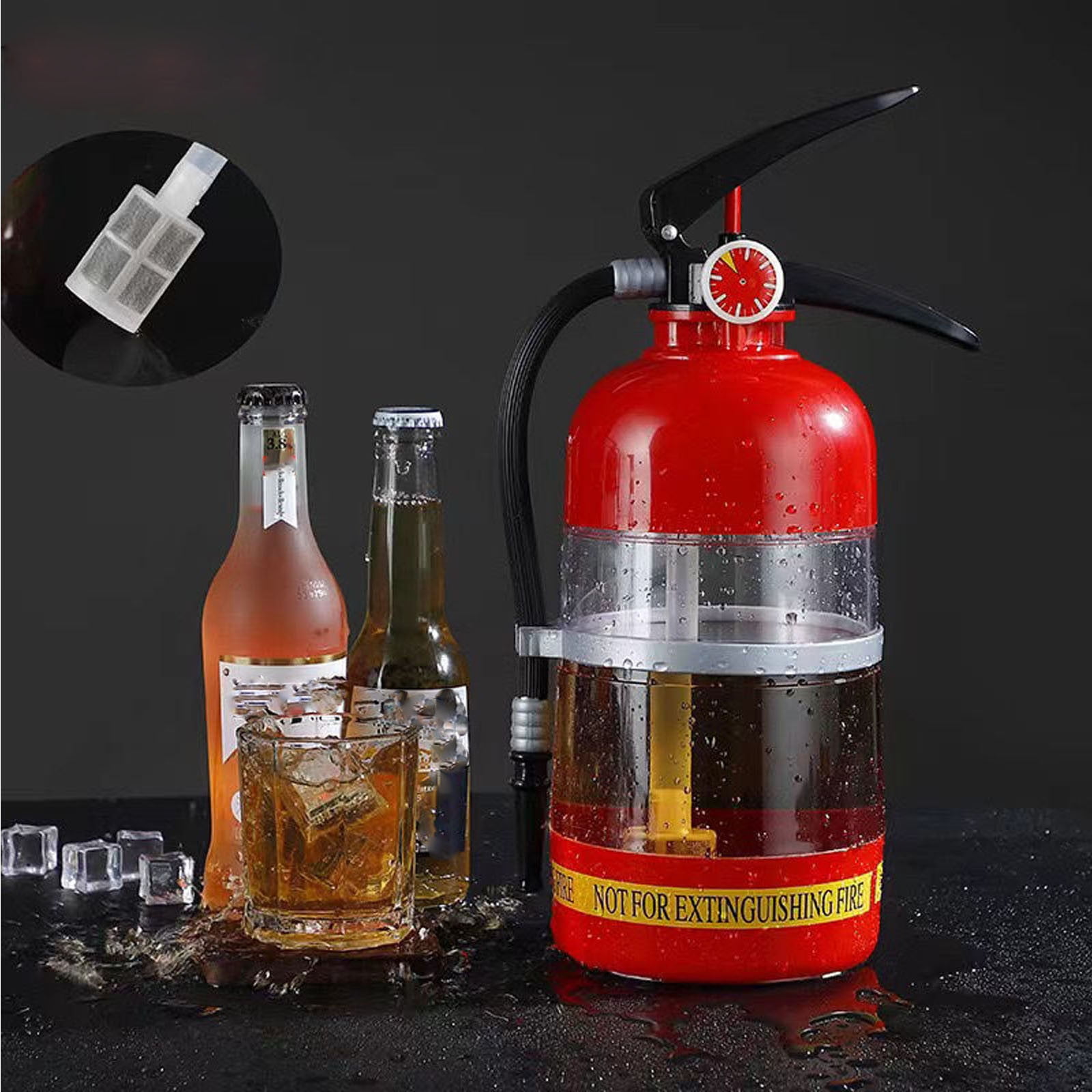 Fire Extinguisher Design Draft Beer Dispenser – Beverage Bucket for Parties, Events, and Bars ...