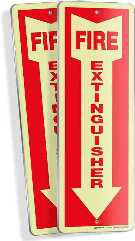 Fire Extinguisher Glow in the Dark Aluminum Signs – 10 Pack 4x12 Inch ...