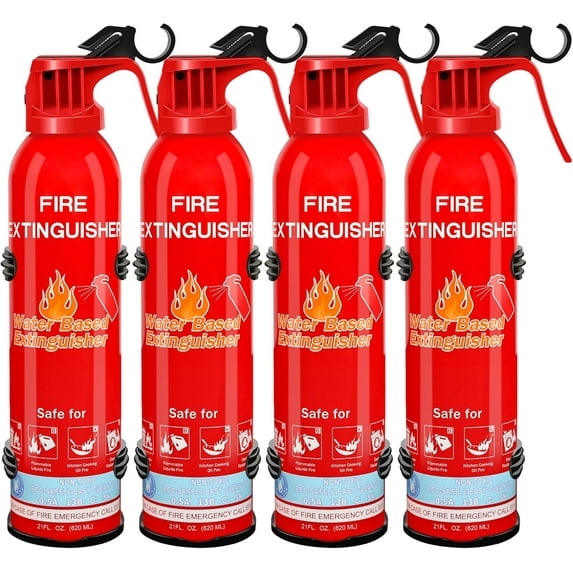 Fire Extinguisher for Home with Mount, 4 Pack Upgraded 8-in-1 Portable ...