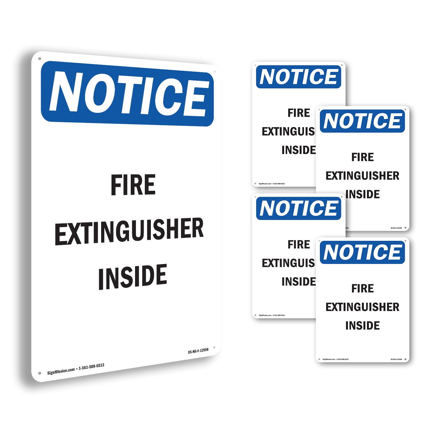 Fire Extinguisher Inside OSHA Notice Rigid Plastic Sign 10 Inch x 7 ...