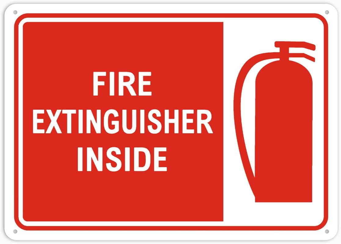 Fire Extinguisher Inside Sign 8 X 12 Inches Rust Free Aluminum - Uv ...