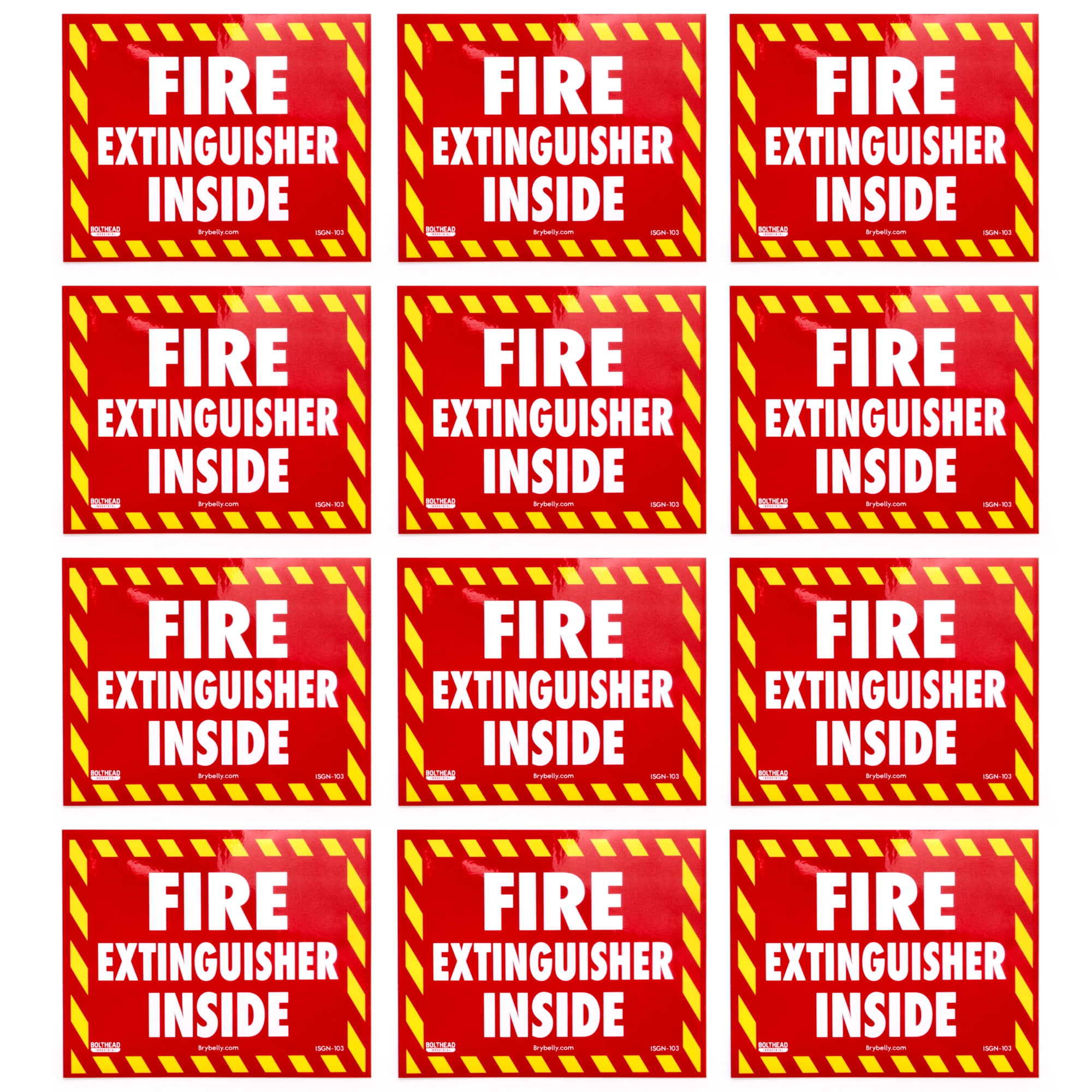 Fire Extinguisher Inside - Vinyl Sticker 12-pack - Walmart.com