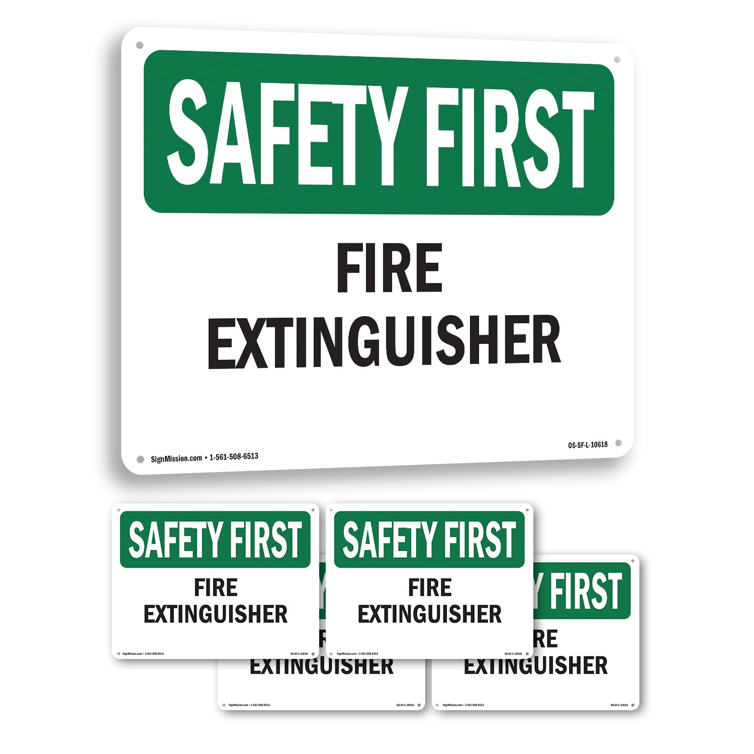 Fire Extinguisher OSHA SAFETY FIRST Aluminum Sign 10 Inch x 7 Inch - 5 ...