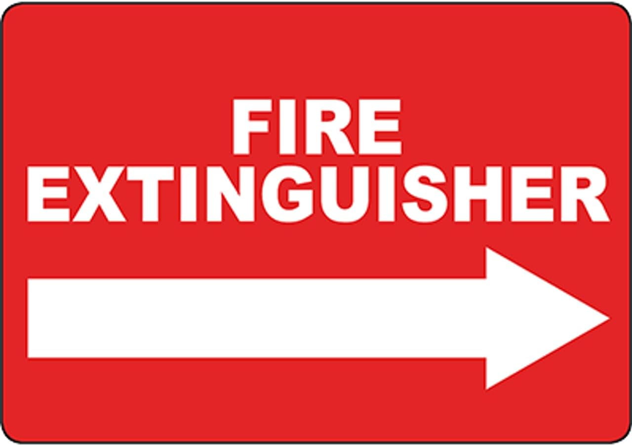 Fire Extinguisher Right arrow Sign Safety Signs Directional Safety ...