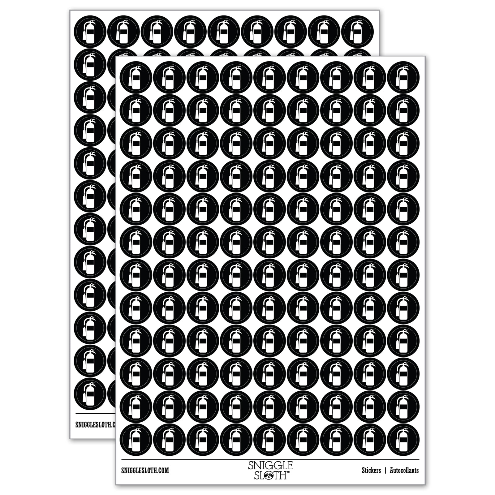 Fire Extinguisher Safety Hazard Symbol 200+ Round Stickers - Black ...