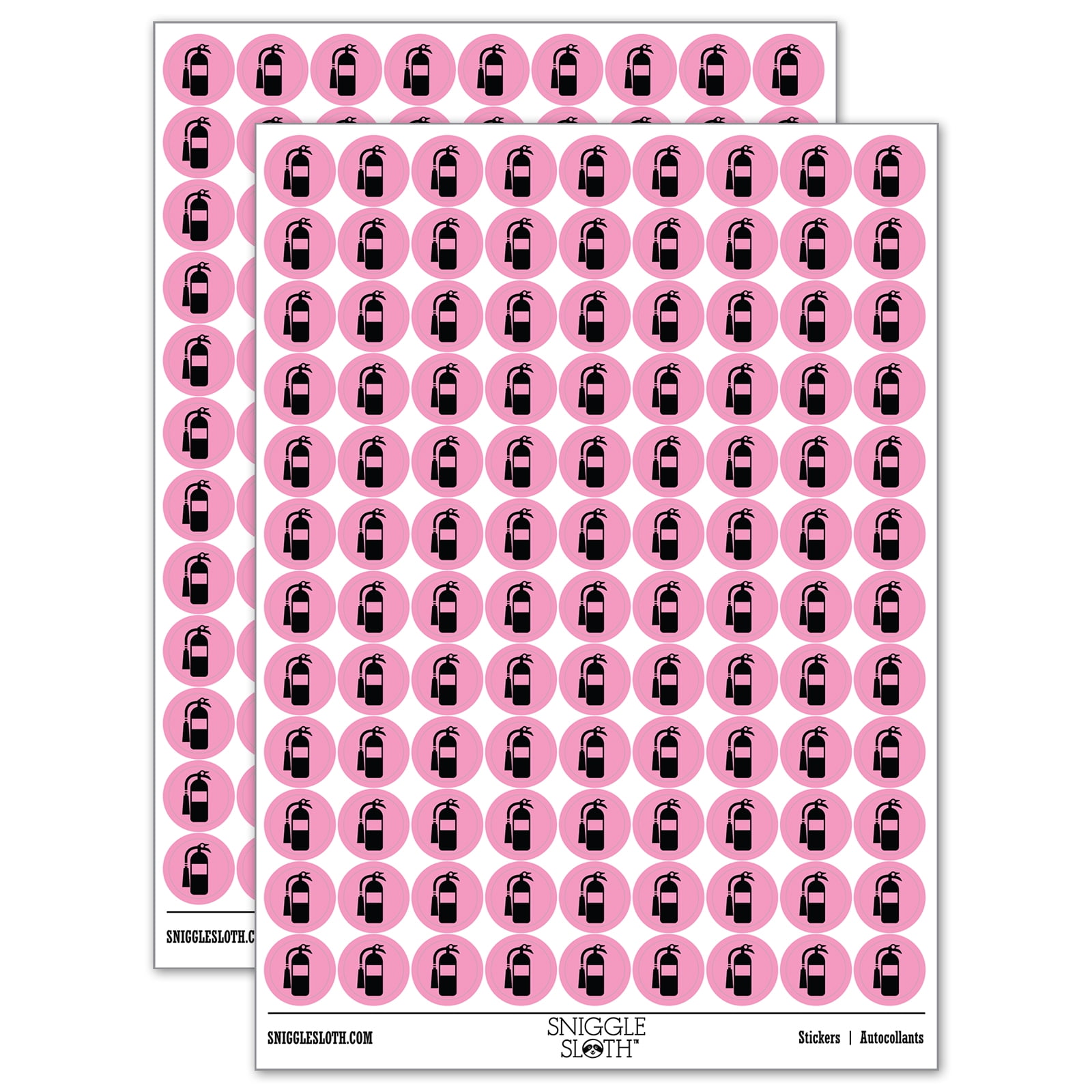 Fire Extinguisher Safety Hazard Symbol 200+ Round Stickers - Light Pink ...