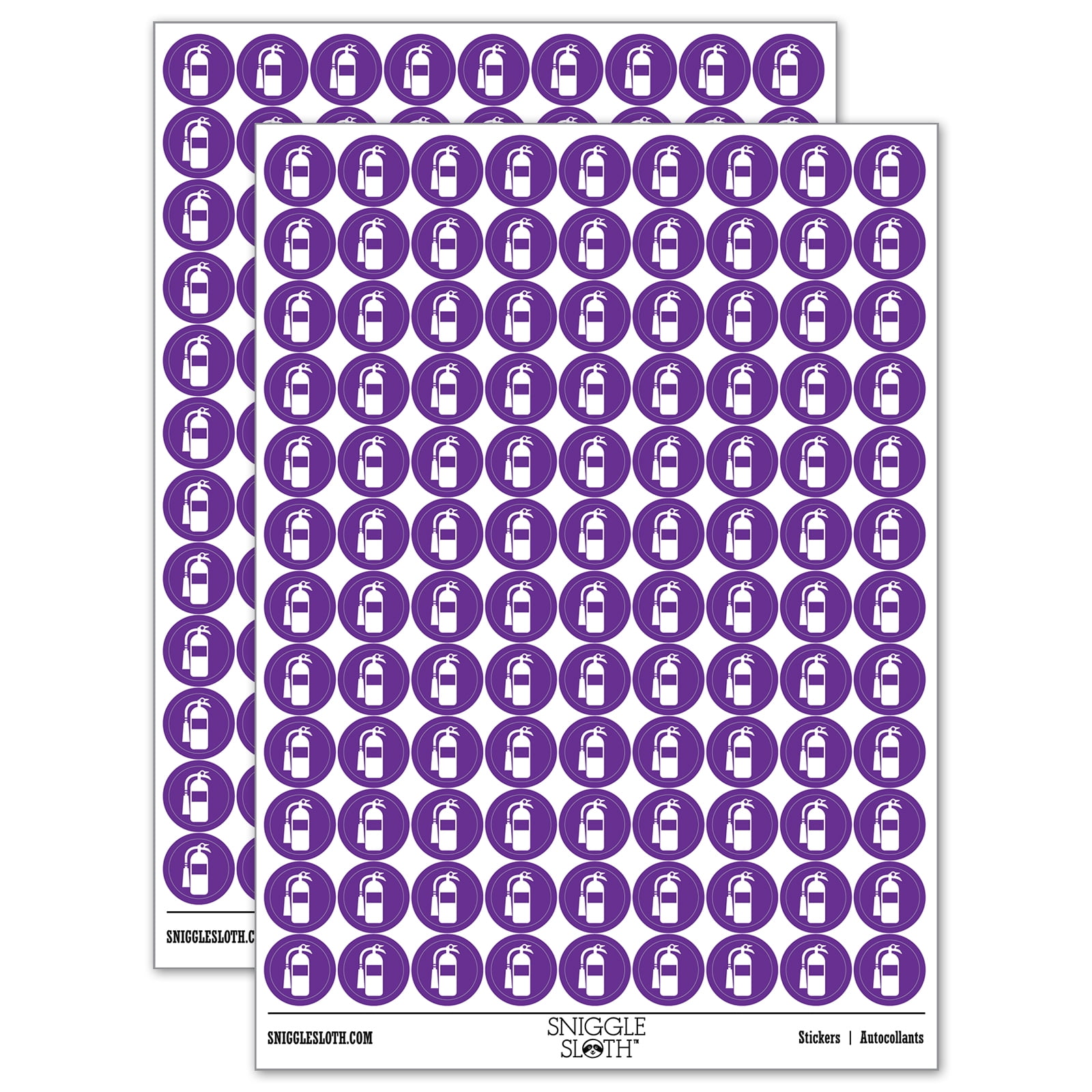 Fire Extinguisher Safety Hazard Symbol 200+ Round Stickers - Purple ...