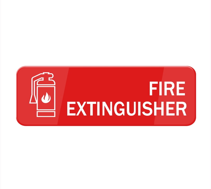 Fire Extinguisher Sign, Self Adhesive Sign For Door Or Wall 10 X 3 Inch ...