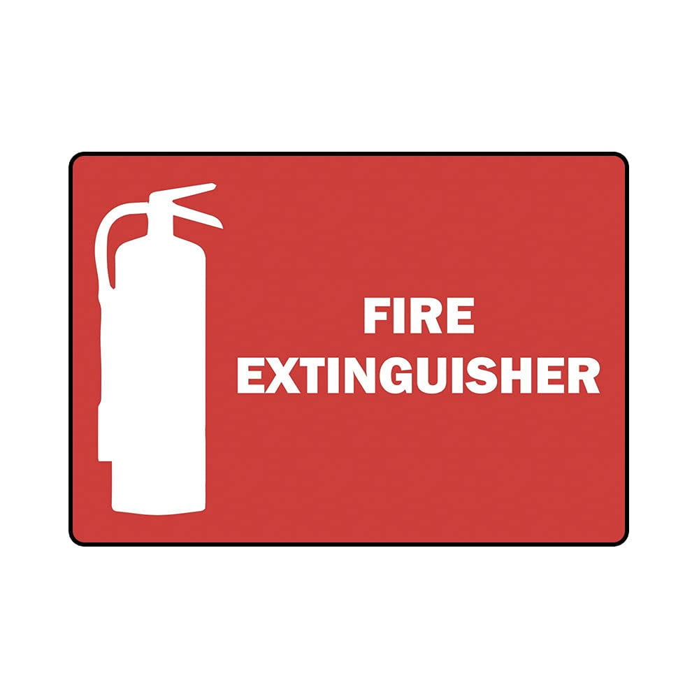 Fire Extinguisher Sticker Sign - Red Design - 10" x 7" Rectangular ...