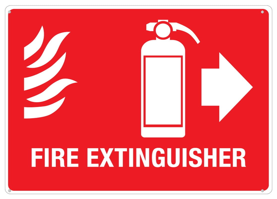 Fire Extinguisher With Pictograms Sign Metal 12X8 Inch Rust Free ...