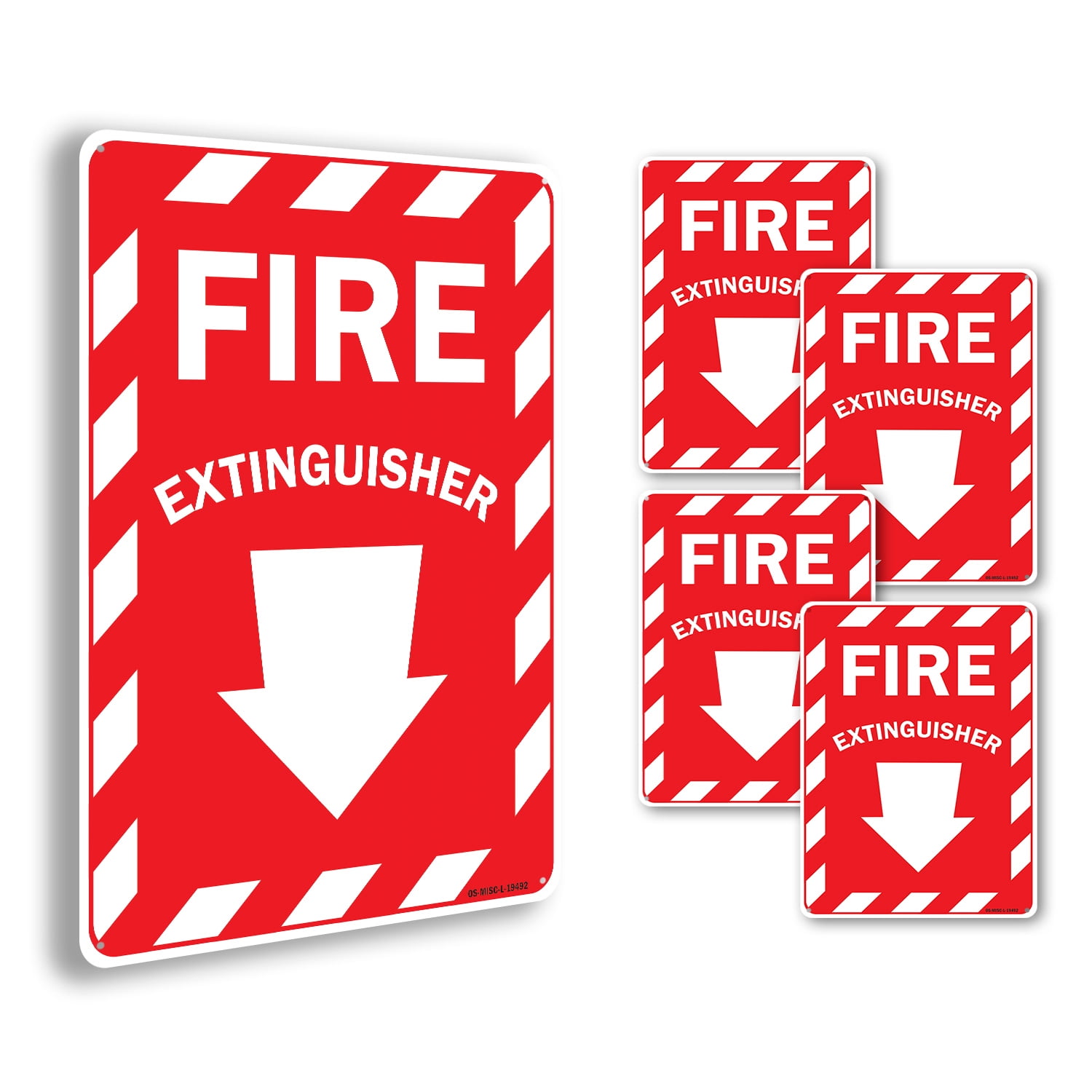Fire Extinguisher with Arrow OSHA Aluminum Sign 18 Inch x 12 Inch - 5 ...