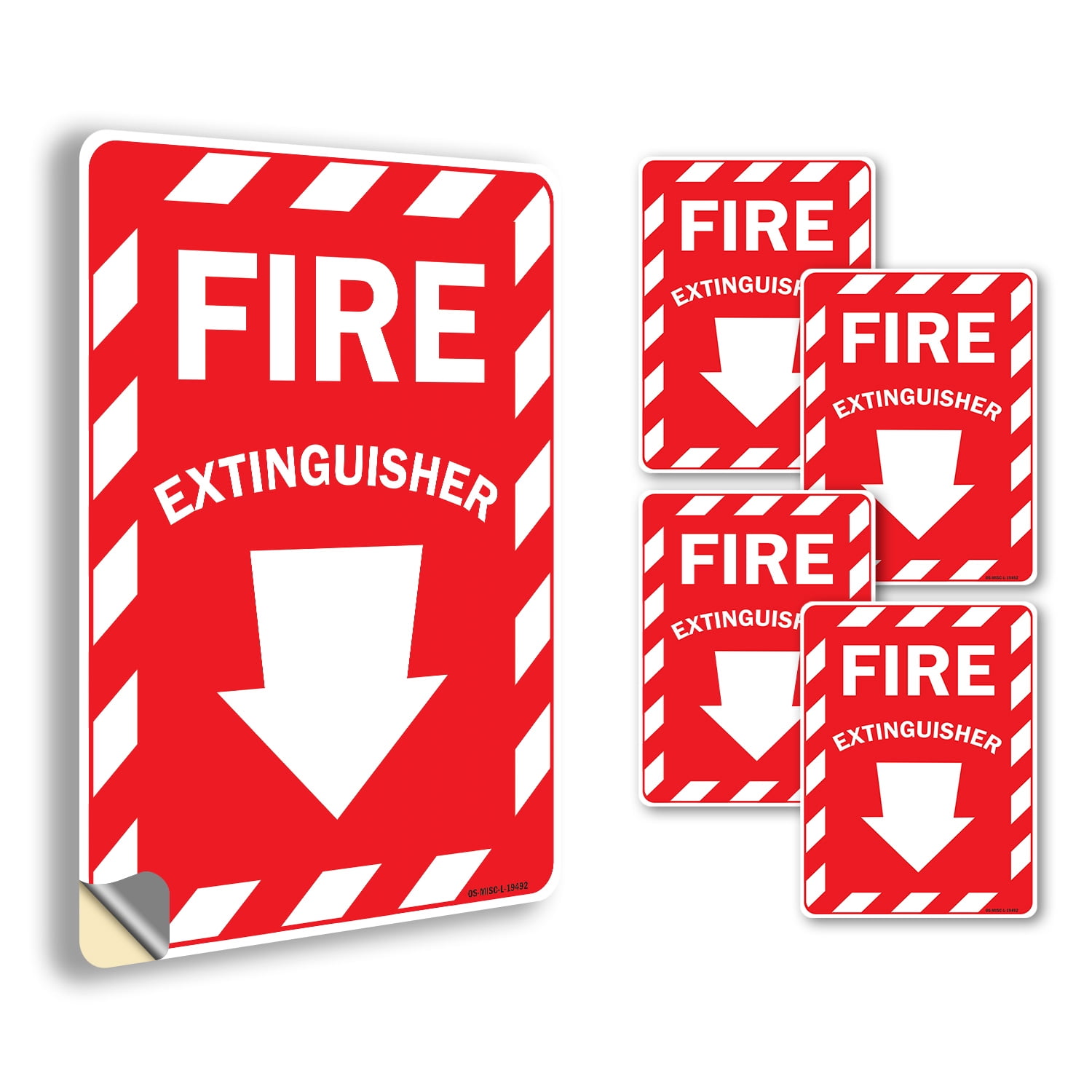 Fire Extinguisher with Arrow OSHA Vinyl Decal Label 18 Inch x 12 Inch ...