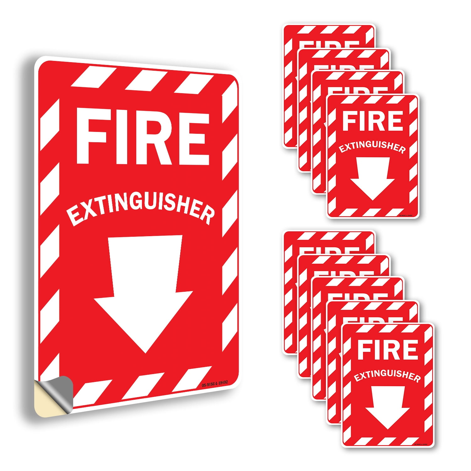 Fire Extinguisher with Arrow OSHA Vinyl Decal Label 24 Inch x 18 Inch ...