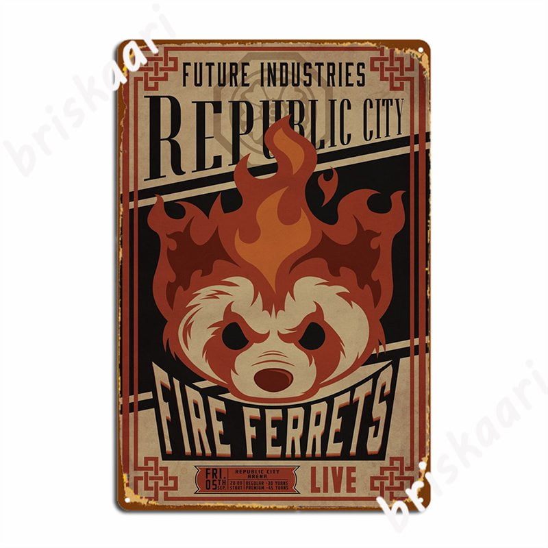 Fire Ferrets Vintage Boxing Metal Plaque Poster Printing Plaques Club Bar Club Aluminum Sign ...