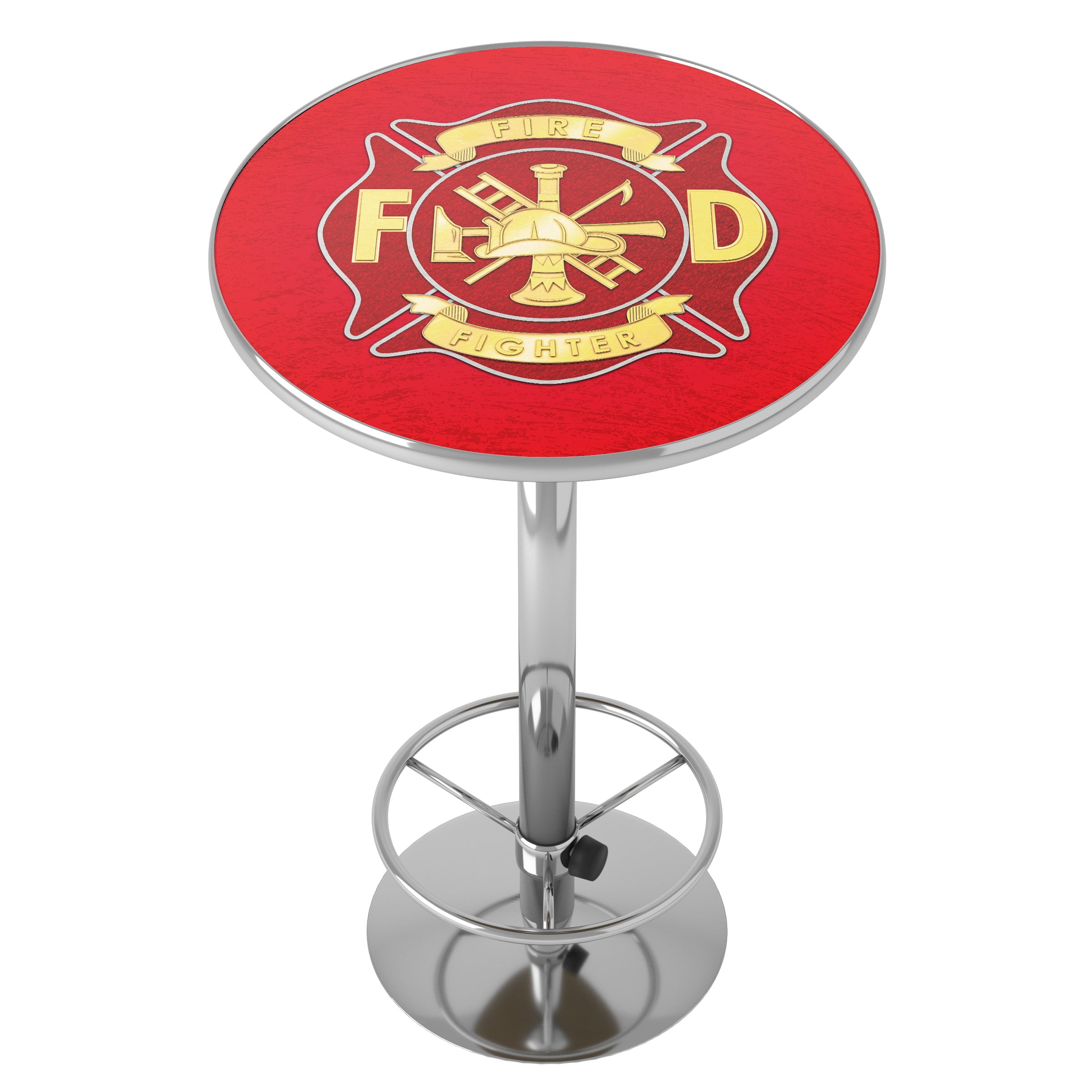 Trademark Gameroom Fire Fighter Bar Table with Adjustable Footrest and ...