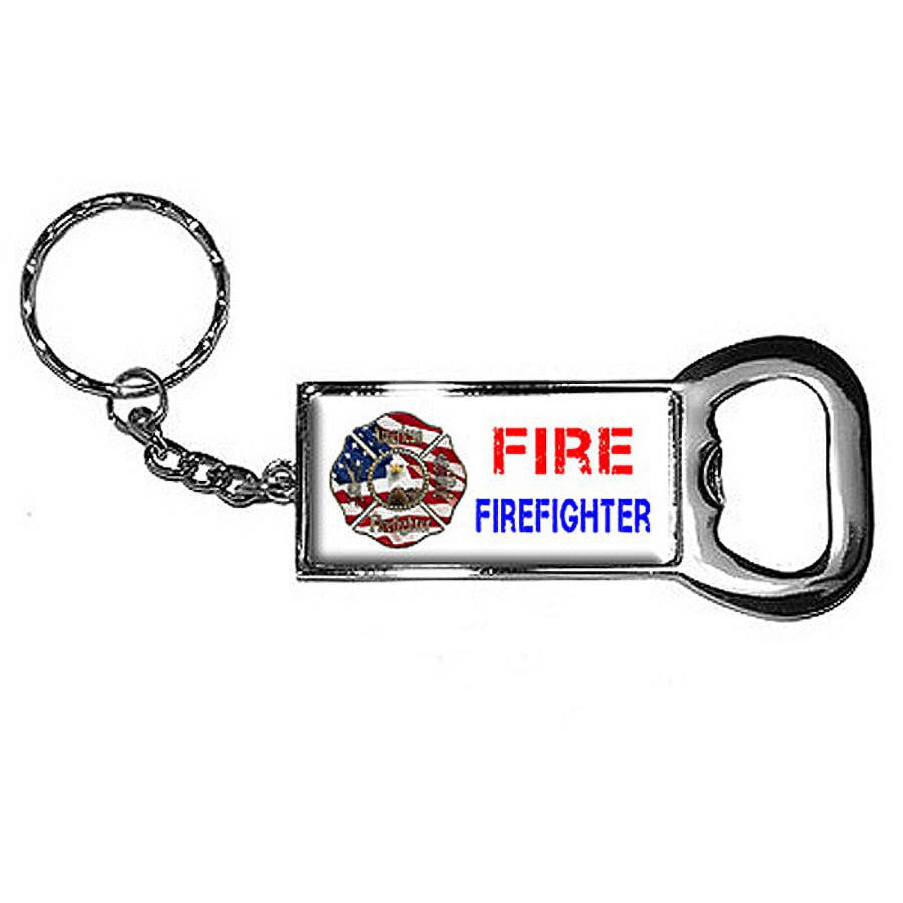Fire Fighter Firemen Keychain Key Chain Ring Bottle Bottlecap Opener ...