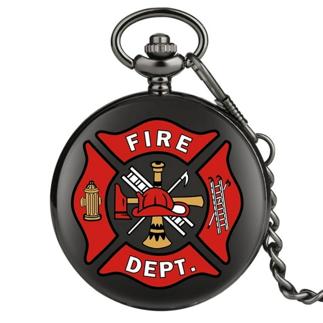 Fire Fighter Pocket Belt Watch Anti-Tarnish Firefighters Black Color WP ...