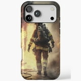 Fire Firefighter Action Hero Art iPhone Case 17 11 12 13 14 15 16 Pro ...