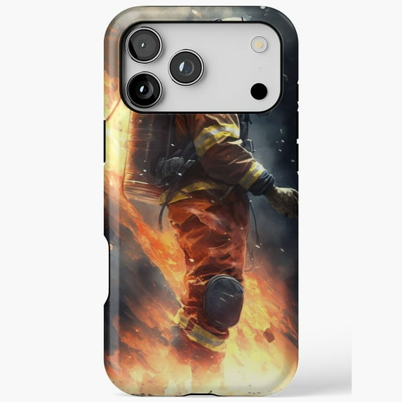 Fire Firefighter Rescue Hero Art iPhone Case 17 16 15 14 13 12 11 Pro ...
