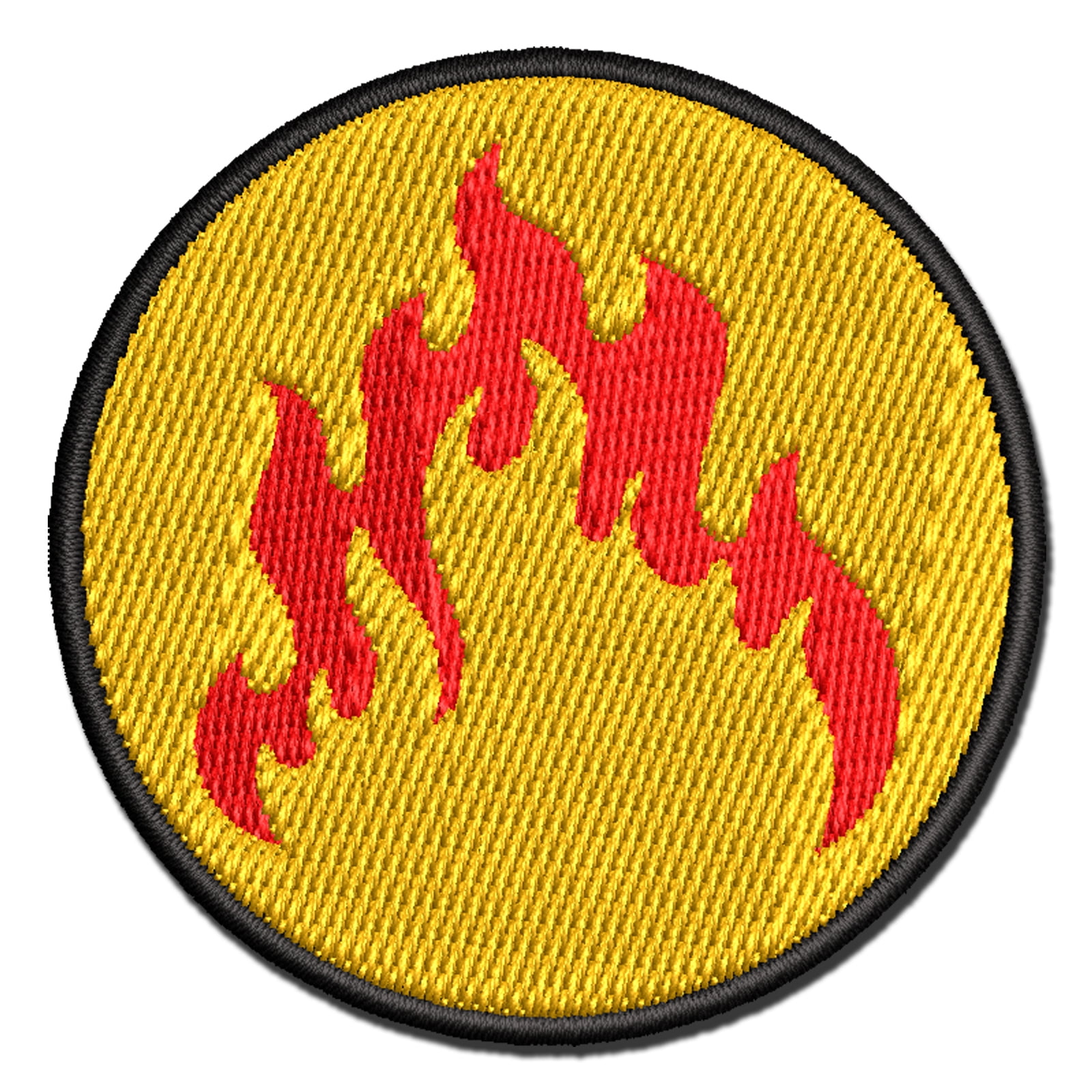 Fire Flame Burning Applique Multi-Color Embroidered Hook & Loop Patch ...