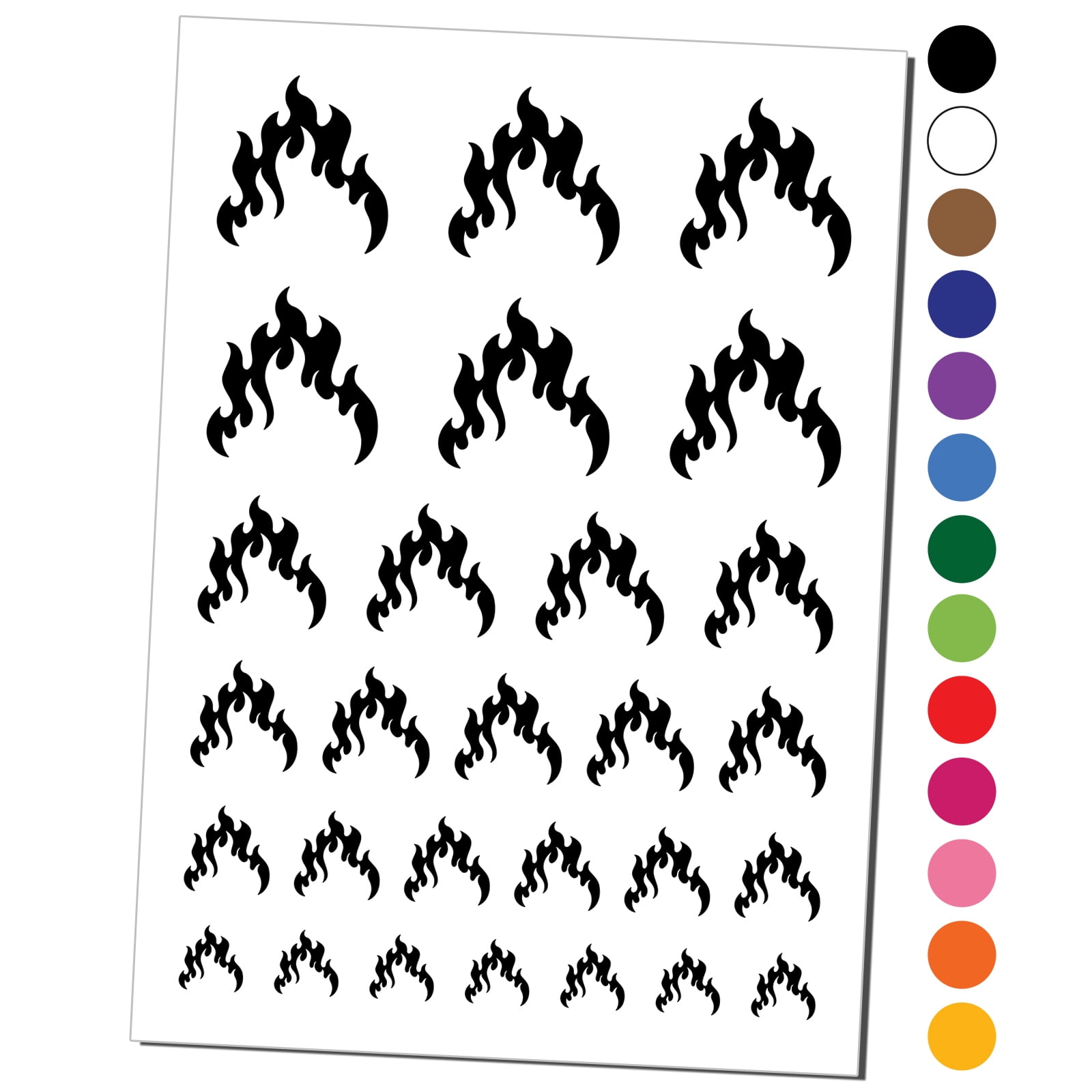 Fire Flame Burning Water Resistant Temporary Tattoo Set Fake Body Art ...