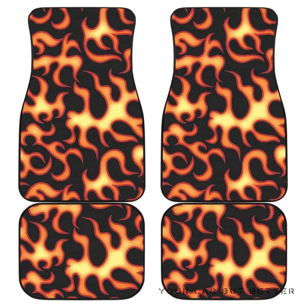 Fire Flame Dark Pattern Front And Back Car Mats 045109 - Walmart.com